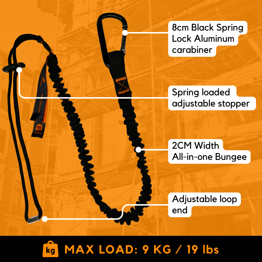 Tool Tether - Spring Locking Aluminum Carabiner & Adjustable Loop End ...